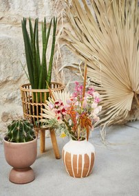MADAM STOLTZ Přírodní stojan na květiny Bamboo M, přírodní barva, dřevo