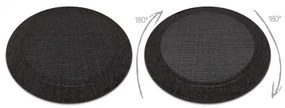 koberec kulatý TIMO 5000 SISAL venkovní rám černý velikost kruh 150 cm | krásné koberce cz