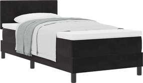 Postel s boxspringem s čelo Černá 100 x 200 cm samet 3339154