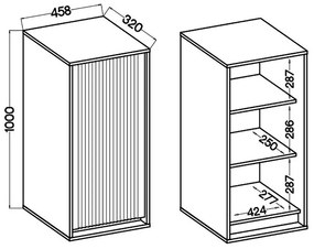 Obývací stěna OSAKA b | 5 dílů | béžová
