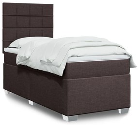 Box spring postel s matrací tmavě hnědá 90x200 cm textil 3292674