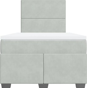 Box spring postel s matrací světle šedá 120 x 200 cm samet 3290876
