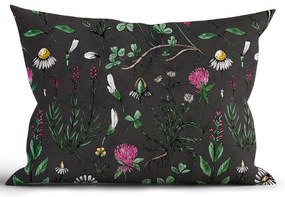 MK Lůžkoviny Bavlněný povlak na polštář Renforcé 40 x 60 cm - Herbář černý