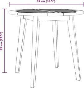 vidaXL Zahradní stolek Ø 85 x 75 cm masivní akáciové dřevo [310299]