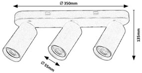 Rabalux 73083 - Bodové svítidlo YORLI 3xGU10/7W/230V černá