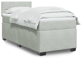 Box spring postel s matrací světle šedá 100x200 cm samet 3288534