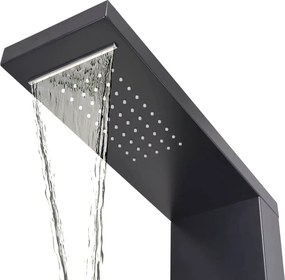 Sprchový panel set hliníkový matný černý 142373