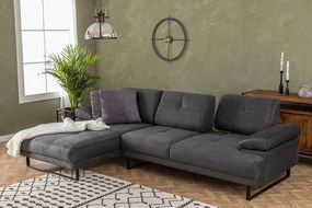 Designová rohová sedačka Vatusia 314 cm antracitová - levá