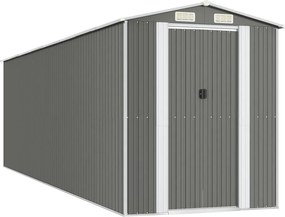 Zahradní kůlna světle šedá 192 x 689 x 223 cm pozinkovaná ocel 3147444