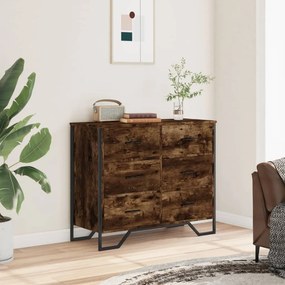Komoda kouřový dub 91 x 35,5 x 74,5 cm kompozitní dřevo 3295304