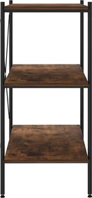 Policový regál se 3 policemi černý a přírodní 80 x 40 x 92 cm 336341