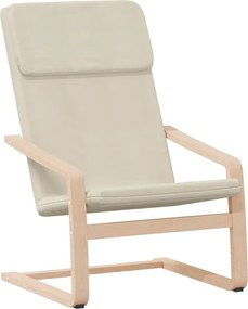 Relaxační křeslo s podnožkou krémové textil 3154412
