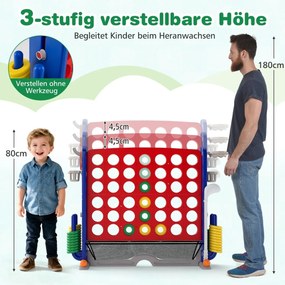 Costway 4 v 1 Čtyři v řadě s házením prstenem a basketbalovým košem a golfovou
