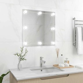 Nástěnné zrcadlo s LED osvětlením čtvercové sklo 3078638