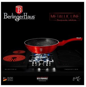BERLINGERHAUS Wok s mramorovým povrchem 28 cm Burgundy Metallic Line BH-1267