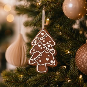 Závěsná vánoční ozdoba CANDY TREE 10 cm, hnědá