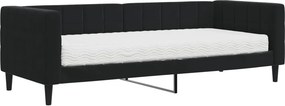 Válenda s matrací černá 80 x 200 cm samet 3196664