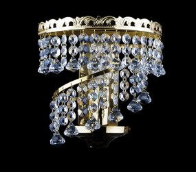 1-žárovkové štrasové nástěnné světlo ve tvaru spirály s diamantovými ověsy