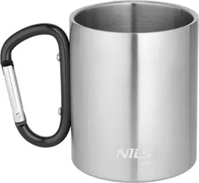 NILS Camp NC17110 Kempingový hrnek s karabinou 300ml černý