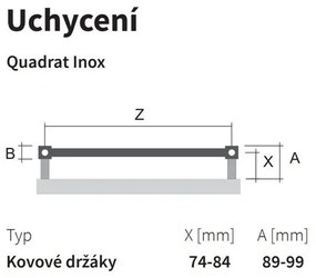 ISAN Quadrat Inox DXQU08050600SK81 Radiátor kombinovaný, 60x80,5cm, nerez