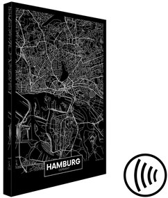 Obraz Tmavá mapa Hamburku (1 díl) vertikální