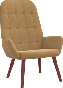 Relaxační křeslo s podnožkou hnědé samet 3315146