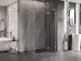 Mexen Lunar L, pravý výklopný sprchový kout 85 x 90 cm, čiré sklo, chromový profil, 834L-085-090-01-00-P