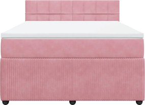 Box spring postel s matrací růžová 160x200 cm samet 3290087