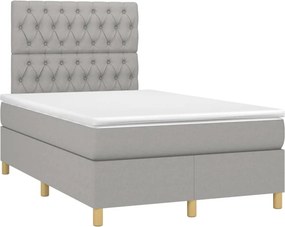 Box spring postel s matrací světle šedá 120 x 200 cm textil 3142561