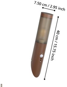 Eglo 900985 -Venkovní nástěnné svítidlo se senzorem HELSINKI 1xE27/15W/230V IP44
