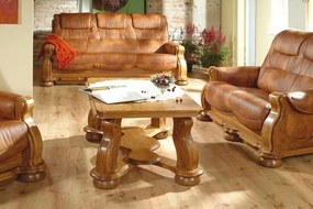 Casarredo - Komfort nábytek Rustikální křeslo CTIBOR II kůže | potah: kůže Magnolia,barva: moření 11