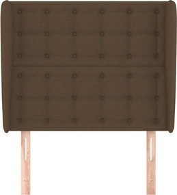 Čelo postele typu ušák tmavě hnědé 83 x 23 x 118/128 cm textil 3118367