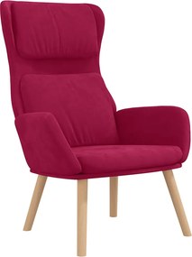 Relaxační křeslo vínové samet 341356