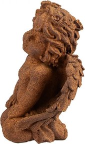 Dekorativní rezavá figurka anděl klečící - 9*7*11 cm