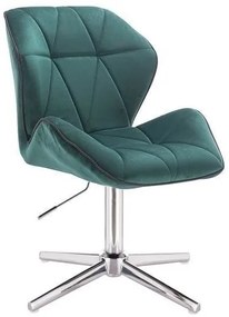 LuxuryForm Židle MILANO MAX VELUR na stříbrném kříži - zelená