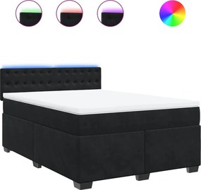 Box spring postel s matrací černá 160x200 cm samet 3288668