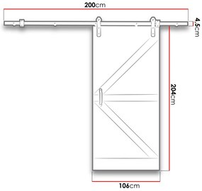 Posuvné interiérové dveře NERE - 100 cm, masivní borovice