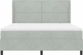Postel s boxspringem s matrací Světle šedá 180 x 200 cm samet 3341966