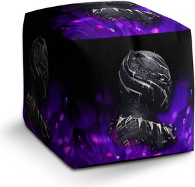Sablio Taburet Cube BLACK PANTHER Fialová luminescence - 50x50x50 cm