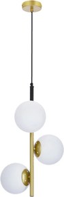 Závěsná lampa 3 Duo koule černá matná/zlatá