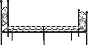 Rám postele s laťkovým roštem černý kov 160 x 200 cm 284458