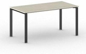 Jednací stůl PRIMO INFINITY s černou podnoží 1600 x 800 x 750 mm, dub přírodní