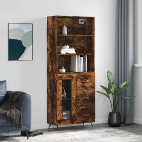 vidaXL Skříň highboard 69,5 x 34 x 180 cm kompozitní dřevo [3189478] Barva: kouřový dub