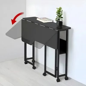 Maclean MC-126 L/B černá / Skládací stůl / mobilní / 100x73 cm / zalom