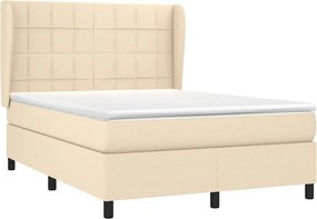 Box spring postel s matrací krémová 140x190 cm textil 3127962