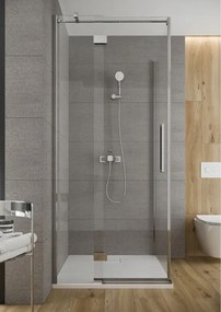 Cersanit Crea, křídlové dveře do otvoru 100X200 cm (levé), 8mm čiré sklo, chromový profil, S159-001