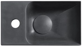 Sapho Sapho, PICCOLINO betonové umyvadlo 30,8x17cm, baterie vlevo, antracit, PK30016
