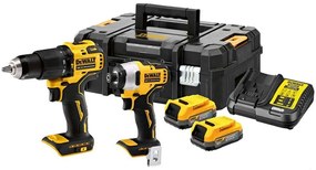 DeWALT - 18V AKU sada vrtacího šroubováku a rázového utahováku, 2x aku 1,7 Ah Powerstack, nabíječka DCK2062E2T