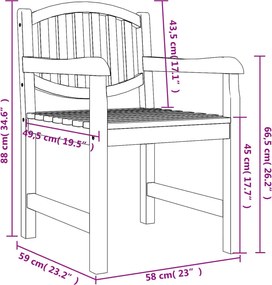 vidaXL Zahradní židle 8 ks 58 x 59 x 88 cm masivní teakové dřevo [3157906]