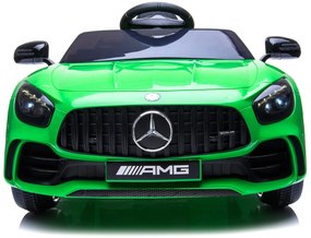 Dětské elektrické autíčko s dálkovým ovládáním BestBerg BBCC-10G – Mercedes-Benz AMG GT R / nosnost 25 kg / Li-Ion baterie / zelená